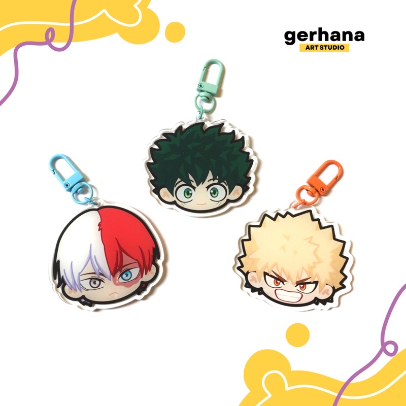 Boku No Hero Academia Chibi Acrylic Keychain | Midoriya Todoroki Bakugo ...