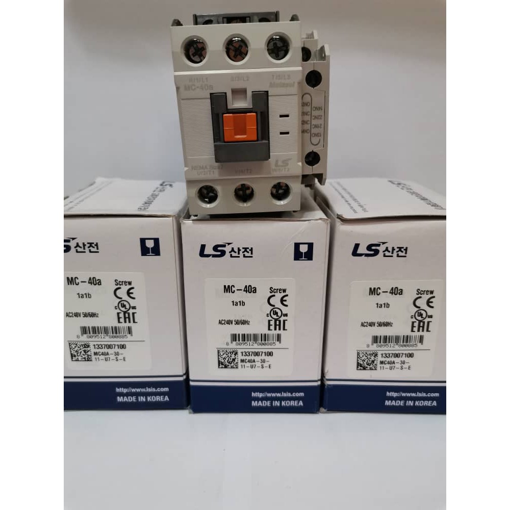 LS MC-40A-11 MAGNETIC CONTACTOR 240VAC AC1:60A / AC3: 40A 3POLE ...