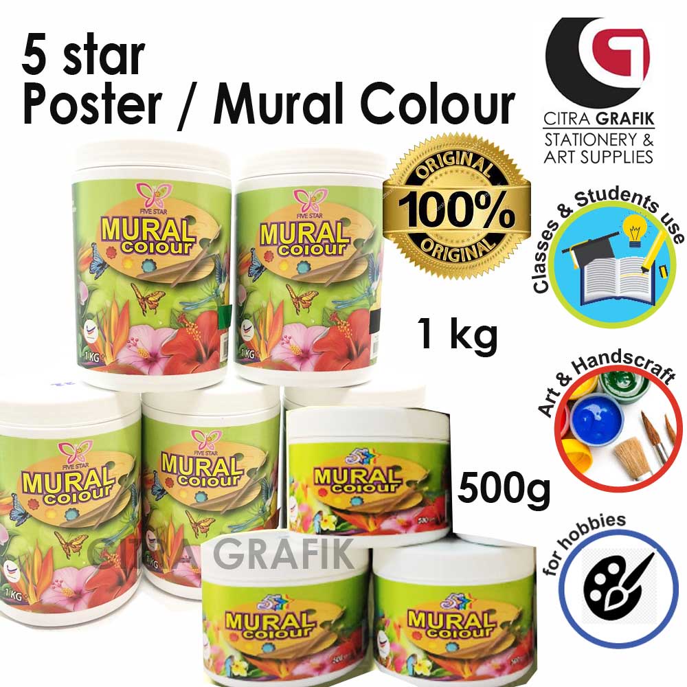 Mural Colour Paint 1 kg (Five Star) | Poster Colour 1 Kg | Shopee Malaysia