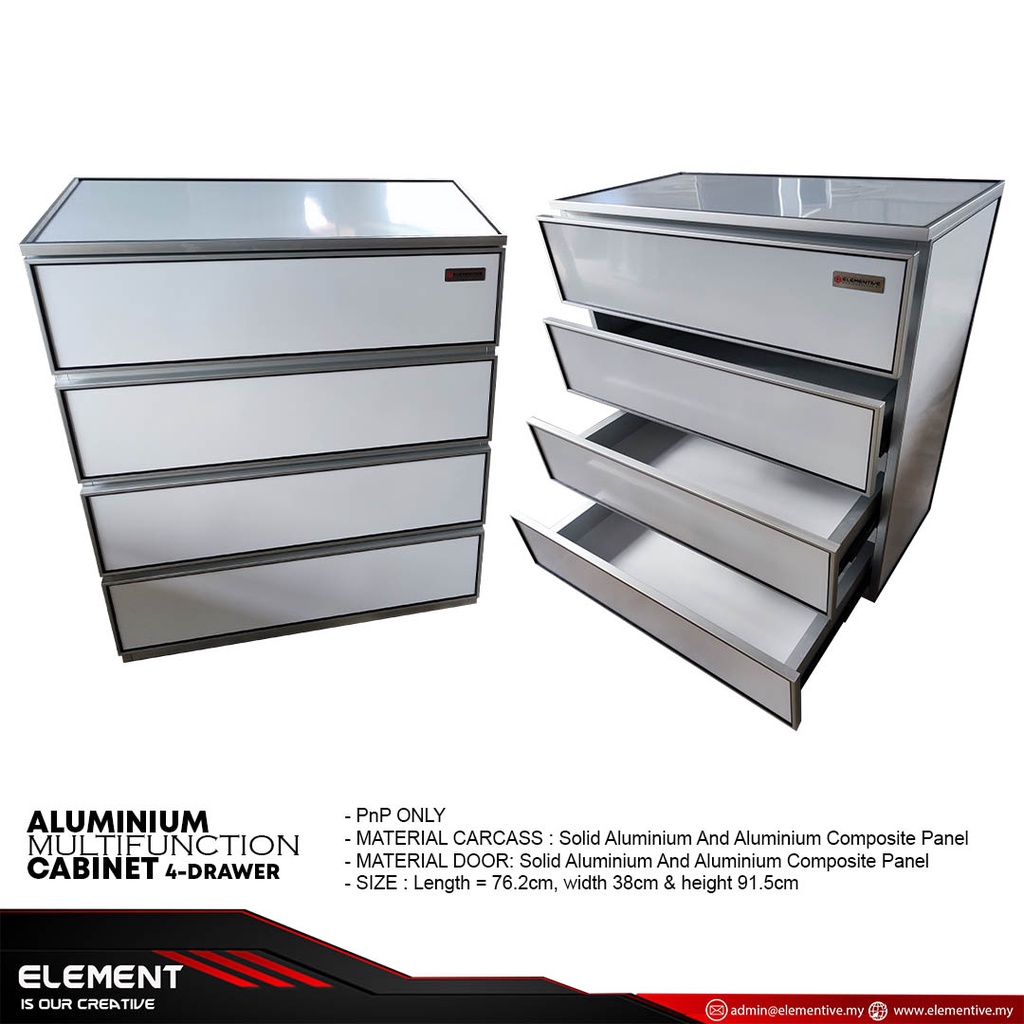 ALUMINIUM MULTIFUNCTION CABINET 4-DRAWER | Shopee Malaysia