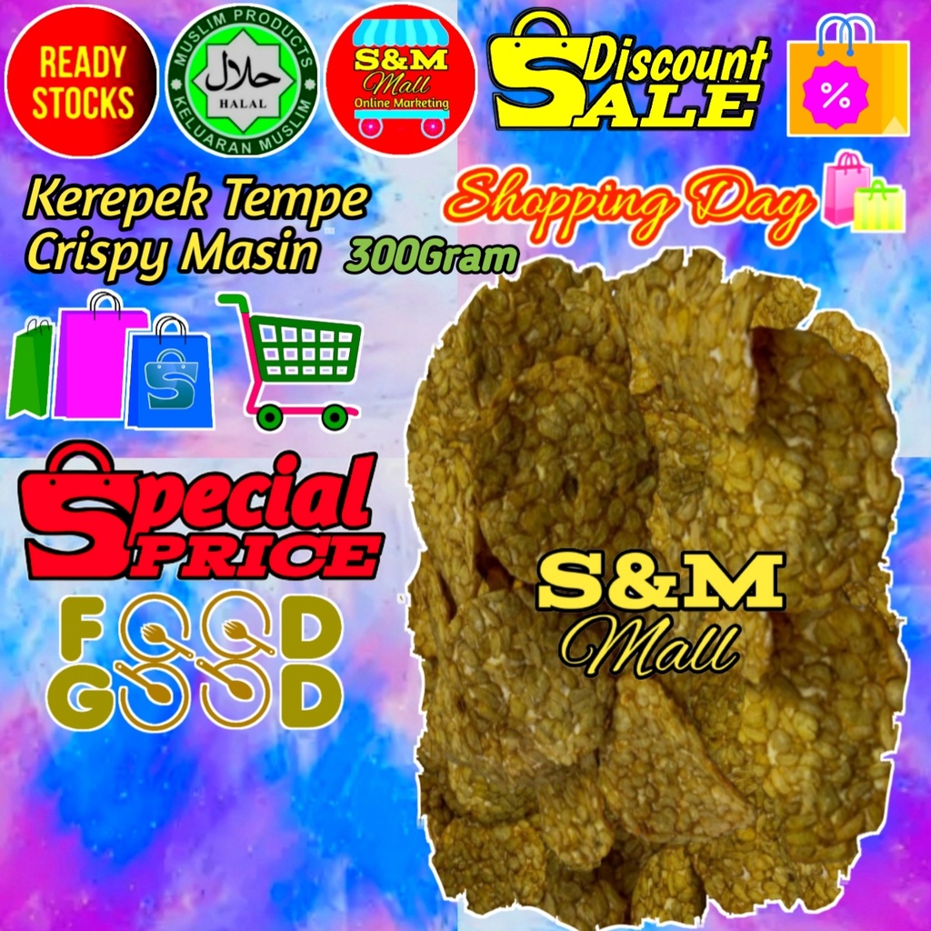 (Ready Stock) Kerepek Tempe Crispy Campuran Berat// 300Gram// Masakan ...