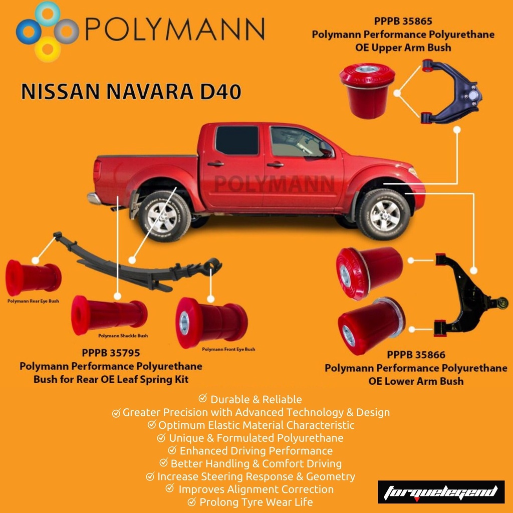 Polymann NISSAN NAVARA D40/NP300 Performance Lower Arm PU/upper arm ...