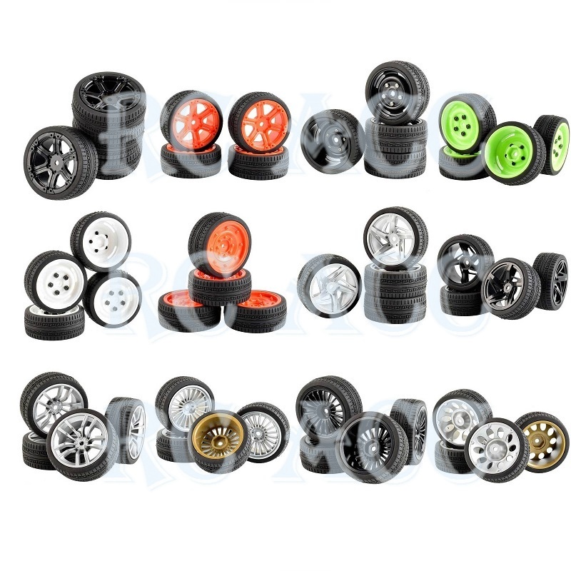 RC Racing Tires Grip Tires w/Wheel Rim 4Pcs For 1/10 HSP HPI Sakura D5 ...