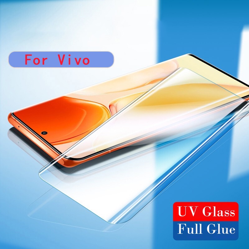 Liquid UV VIVO V50 5G V40 Pro V30 V30e V29 V27 V25 X80 3D Curved Nano Full Coverage Glue HD ...
