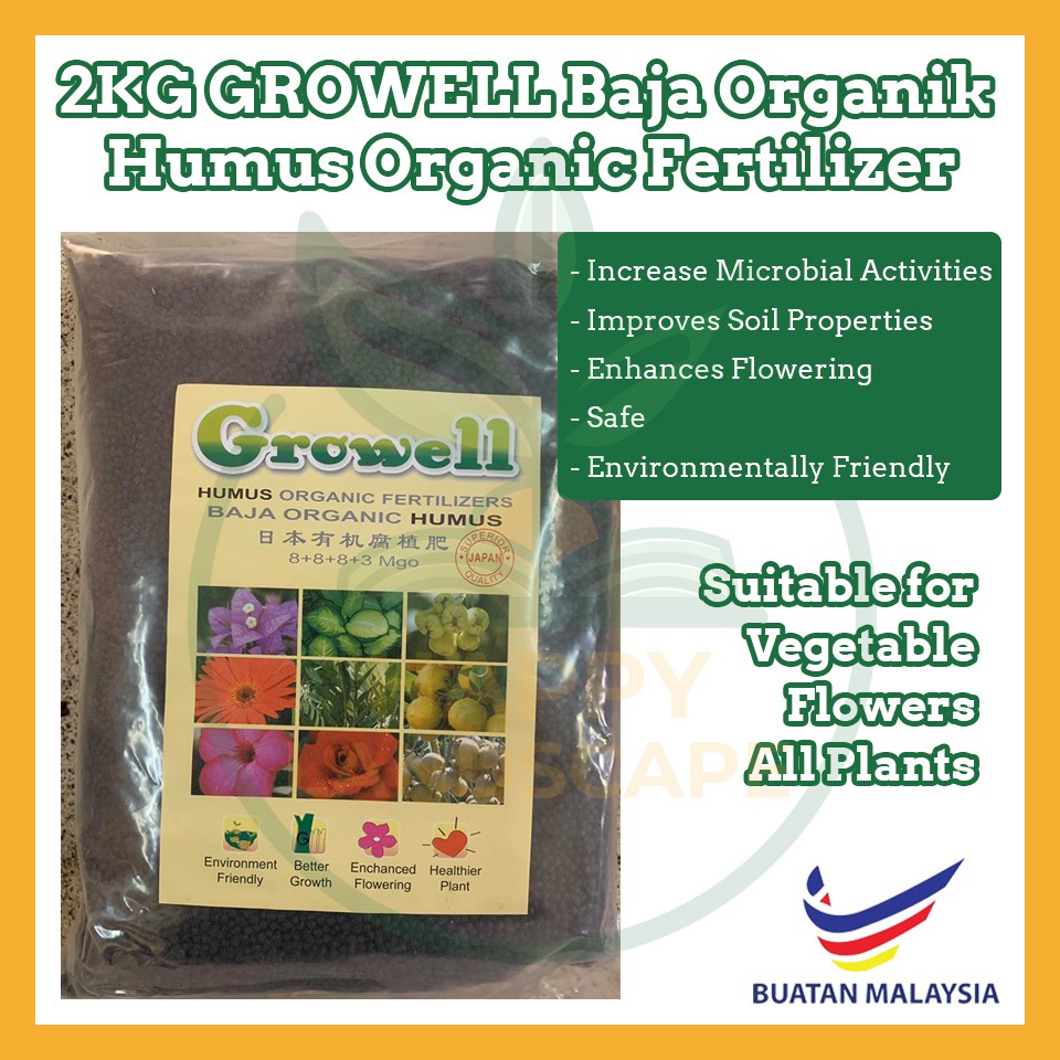 2KG GROWELL Baja Organik Humus Organic Fertilizer Sesuai bagi Pokok ...