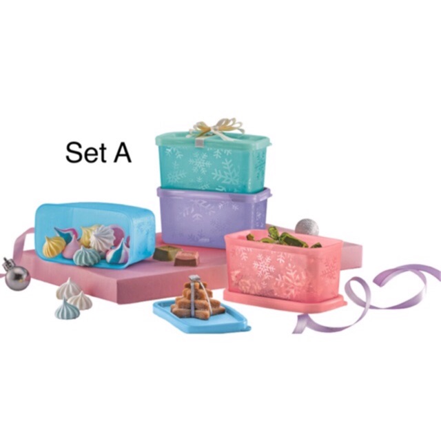 Tupperware Precious snowflakes gift set (200ml) with Gift Boxm | Shopee ...