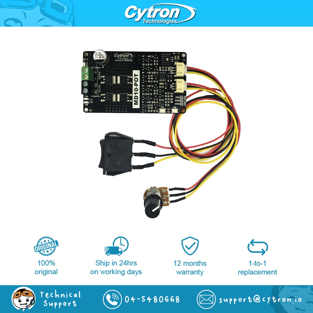 Cytron Motor Driver 10A (Max 30A) 7-30V Comes With Potentiometer ...