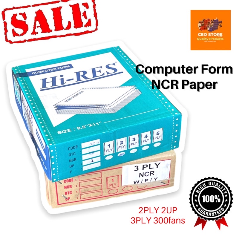 Computer Form NCR Paper HIGH QUALITY 9.5" X 11" All White 2Ply 3Ply ...