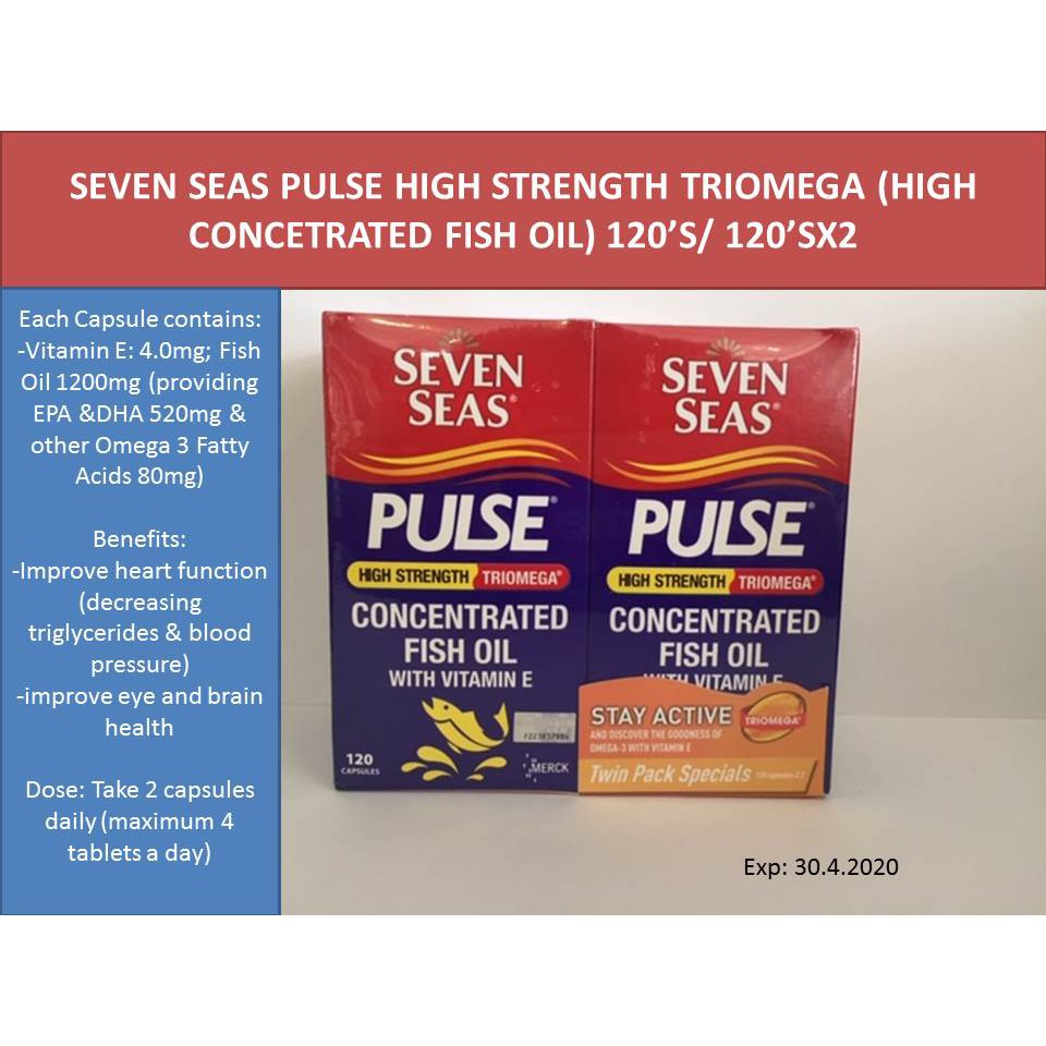 Seven Seas Pulse High Strength Fish Oil 120's/120'sx2 (Exp:4/2020 ...