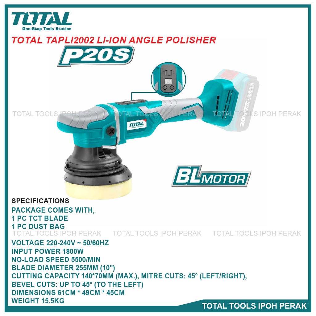 TOTAL TAPLI2002 Li-ion Angle Polisher | Shopee Malaysia