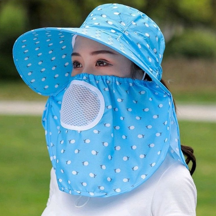 🇲🇾READY STOCK 🇲🇾 TOPI KEBUN WANITA DGN PENUTUP MUKA BERGETAH | Shopee ...