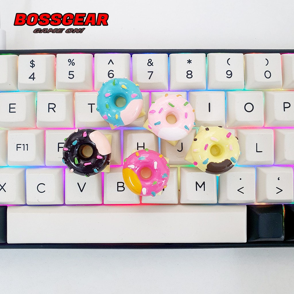 Extremely beautiful and cute Donut-shaped odd Keycap (unique resin ...