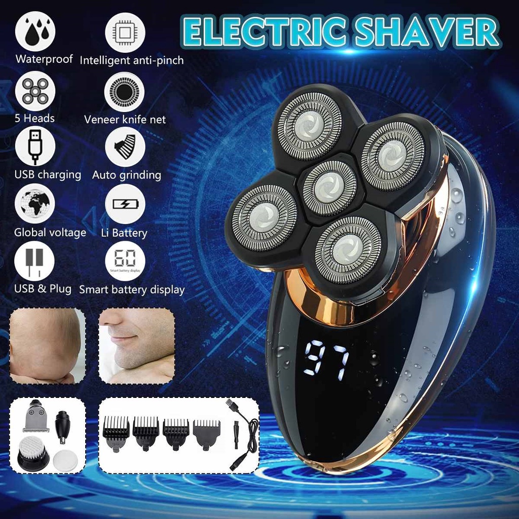 Electric Shaver For Men Beard Hair Trimmer Electric Razor 5D Floating ...