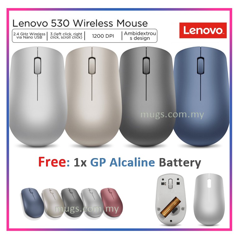 Lenovo Original 1y Warranty 530 Wireless Compact Mouse (Free battery ...