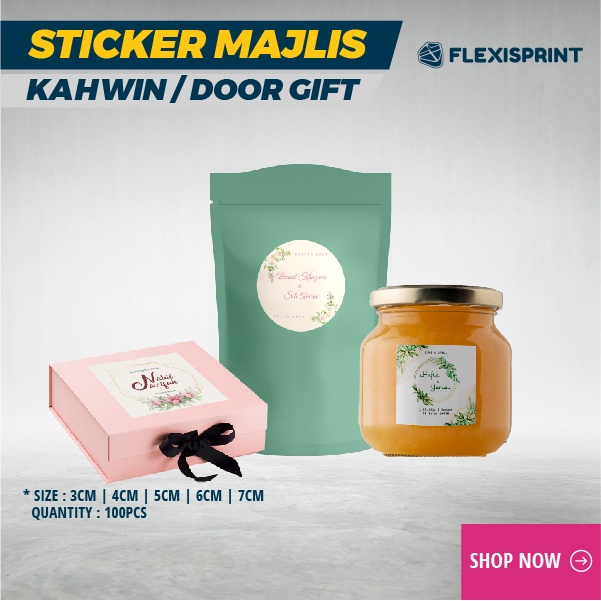 STICKER KAHWIN | STICKER DOORGIFT | GOODIES | STICKER MAJLIS 100PCS ...