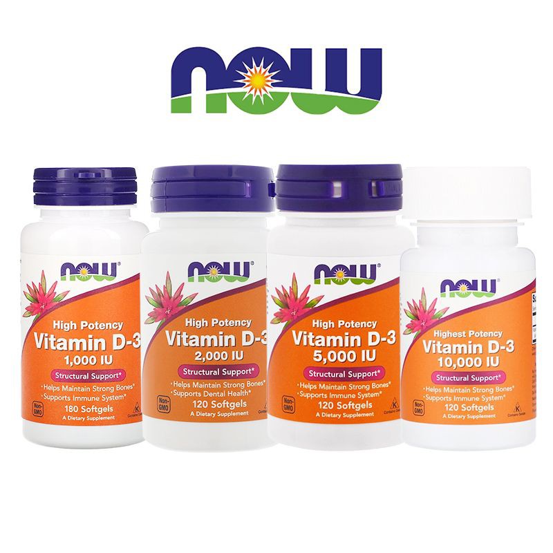 [Ready Stock] Now Foods Vitamin D-3 (D3) (1000 IU / 2000 IU / 5000 IU / 10,000 IU) (30/360 ...