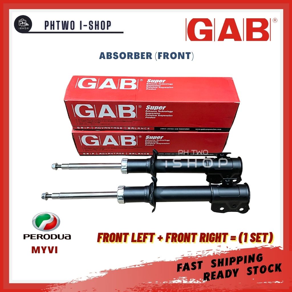 ABSORBER FRONT RIGHT & LEFT - MYVI (GAS) GAB 20568 (1 SET) | Shopee ...