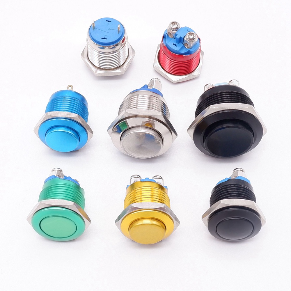 16mm 19mm 22mm Full Oxygen Momentary Self-reset Metal Push Button ...