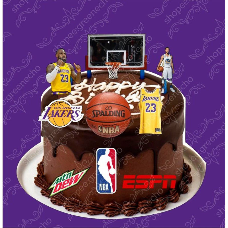 NBA Lakers basketball ESPN cake topper slam dunk (1set) | Shopee Malaysia