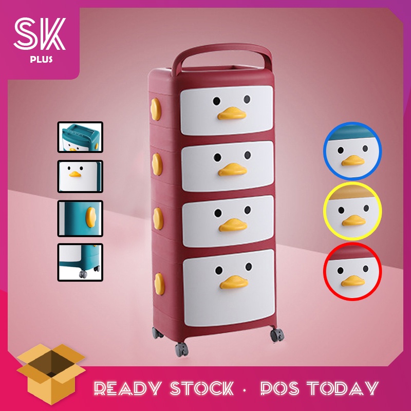 SKPLUS 4 Layer Cartoon Drawer Storage Cabinet Household Baby Toys ...