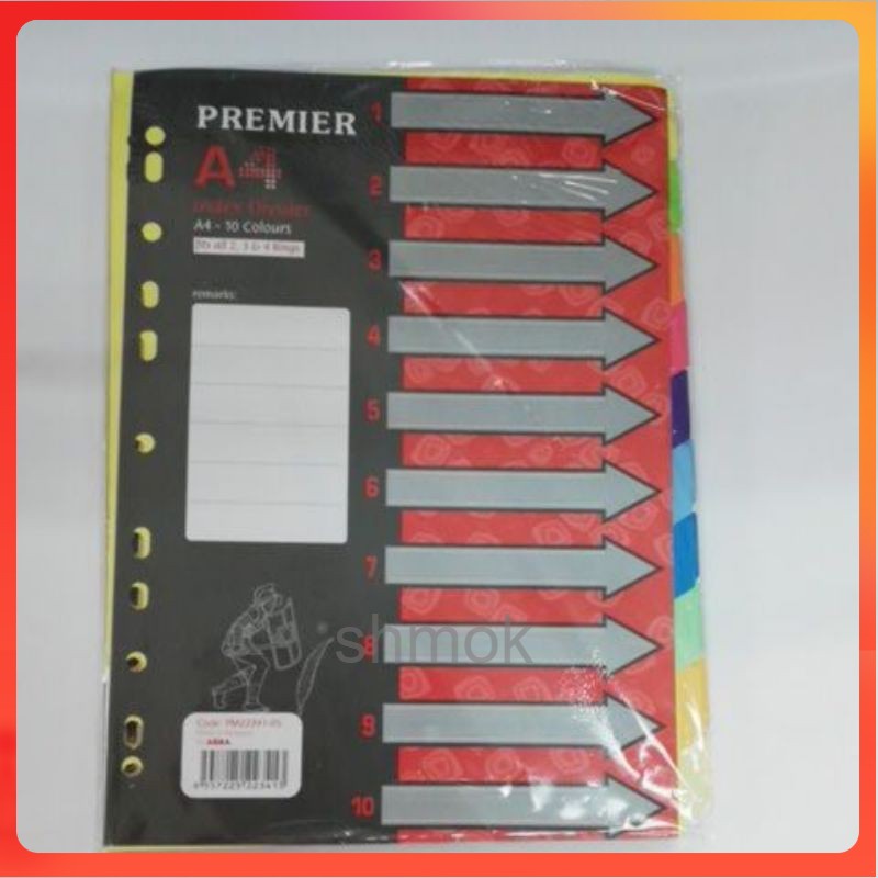 PREMIER INDEX DIVIDER 10 COLOUR ( PM22341-05 ) | Shopee Malaysia