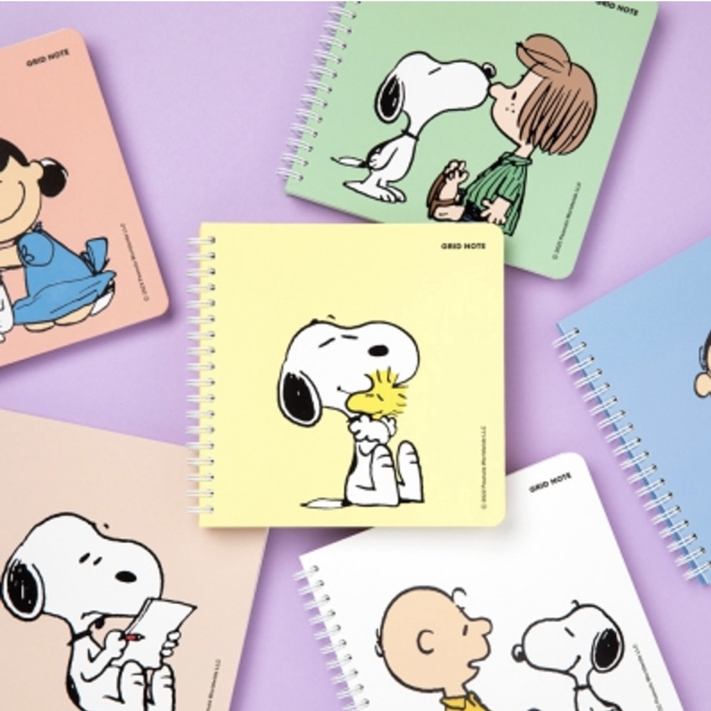♥from KOREA♥ PEANUTS, Snoopy and Friends Square Grid Note (6 types ...