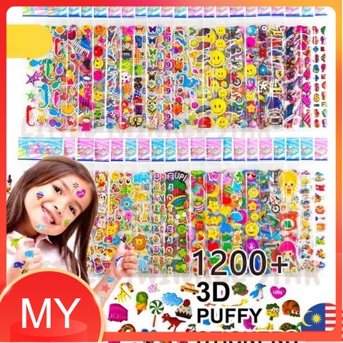 Stiker Kartun (1pcs) 3D Bubble Cartoon Cute Stickers - Frozen Spiderman ...