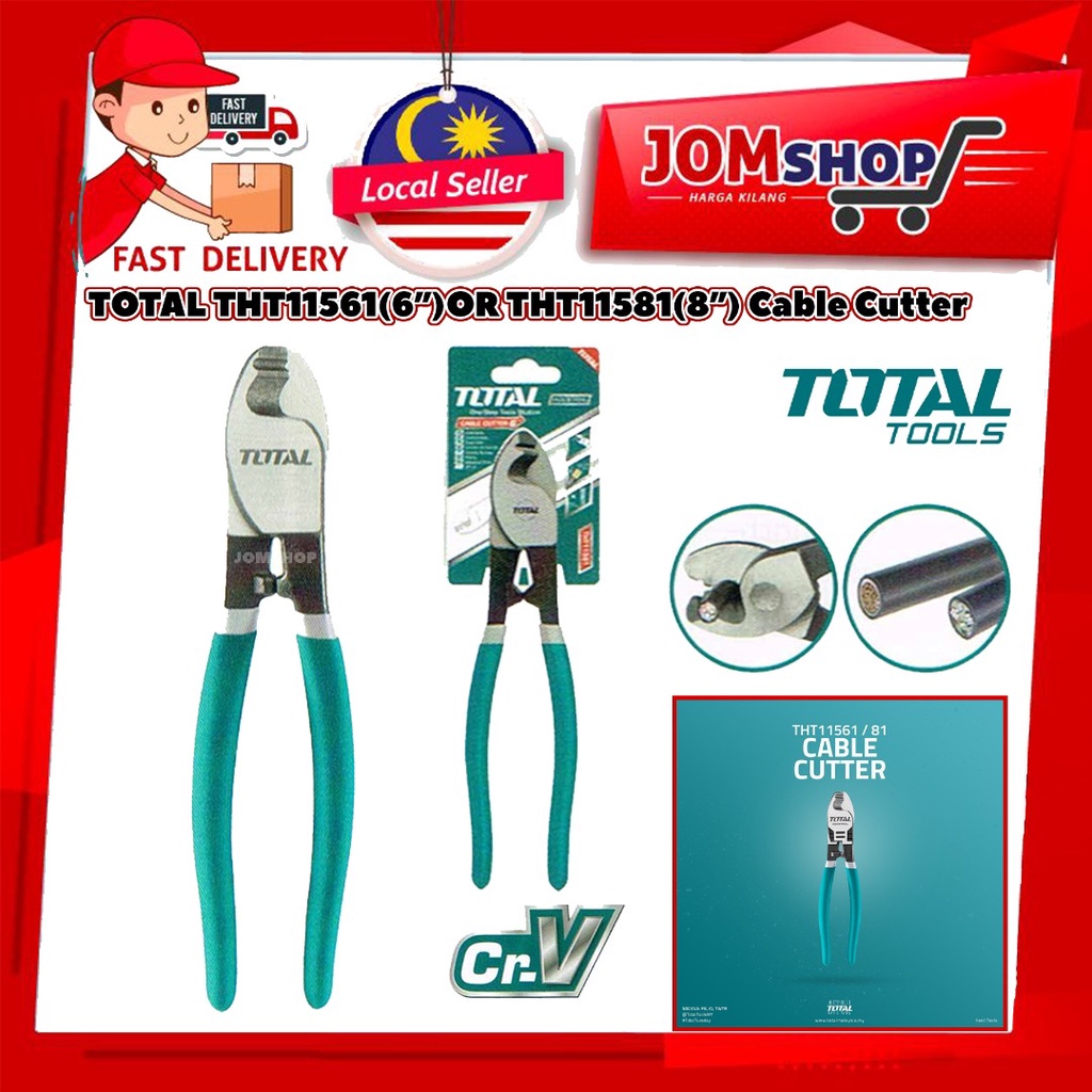 TOTAL Cable Cutter THT11561 6"/ THT11581 8" Cable Cutter Chromium ...