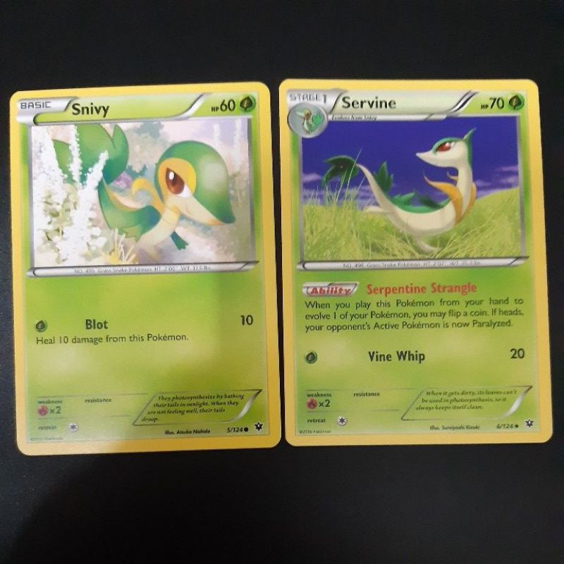 Pokemon Card TCG: XY Series: Snivy 5/124 & Servine 6/124 Set -2cards ...