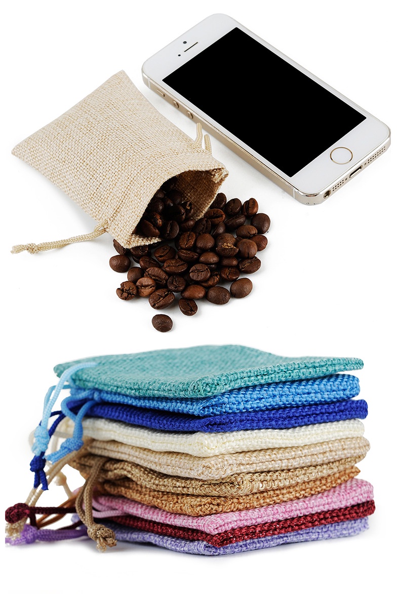 Drawstring Burlap Bag Linen Pouch Mini Jute Bag Gift Bag Drawstring ...