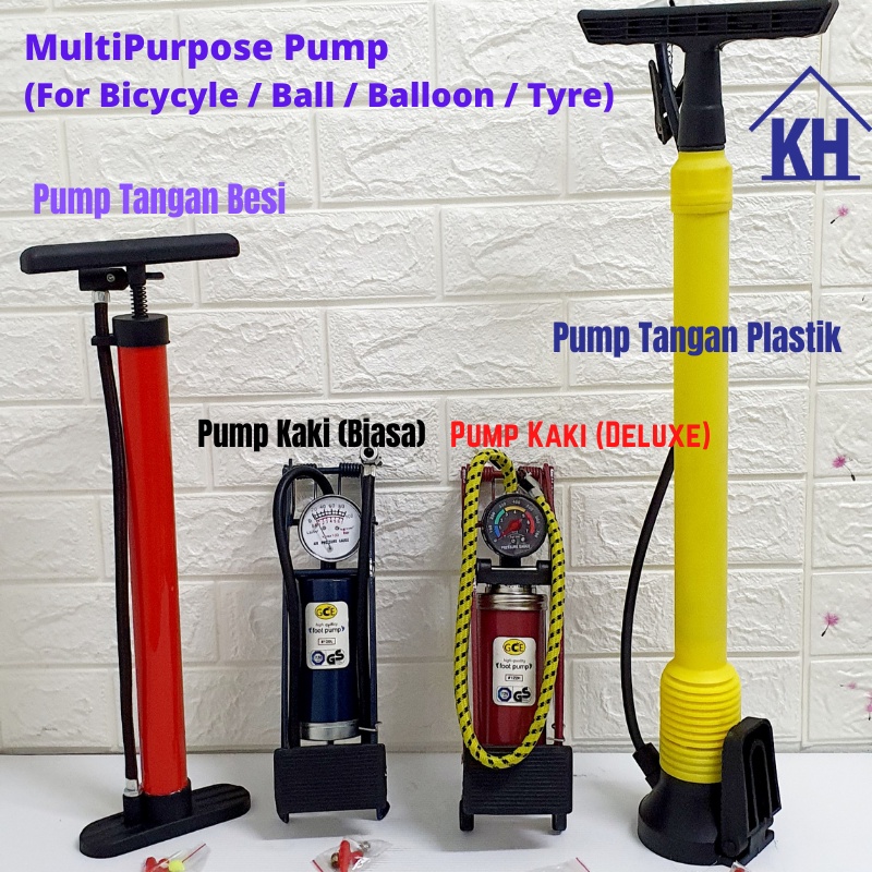 NOrmal / Plastic Hand Pump & Foot Pump PSI 100 (For Bicycle/ Ball ...