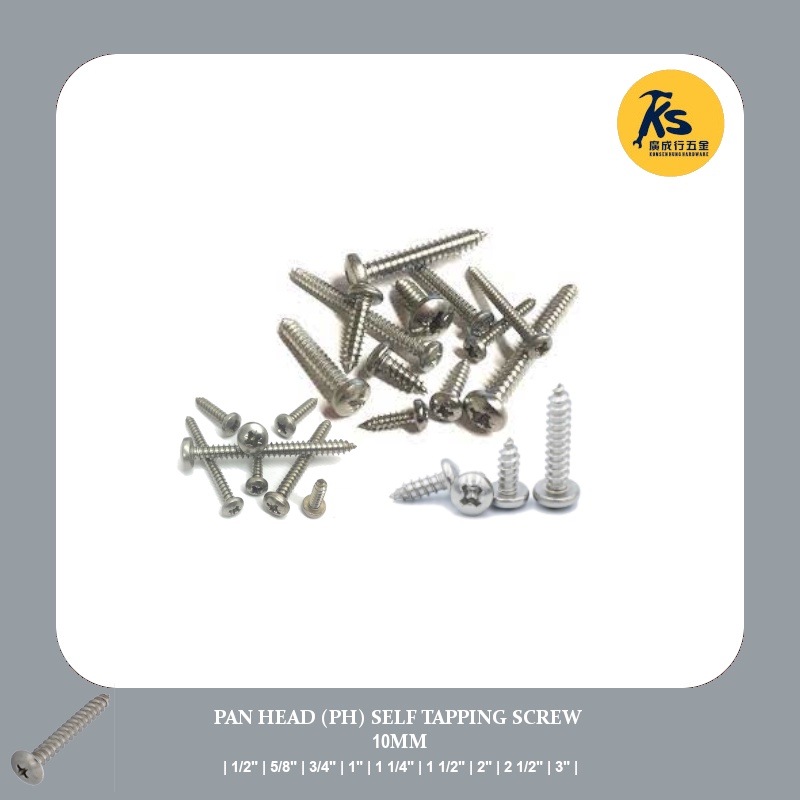 PAN HEAD (PH) SELF TAPPING SCREW 10MM | Shopee Malaysia
