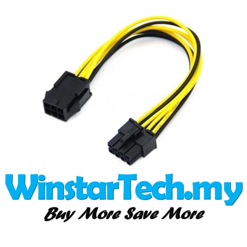 (15cm) 6pin Female to 8pin Male PCIE Power Cable for GPU Video Card PC ...