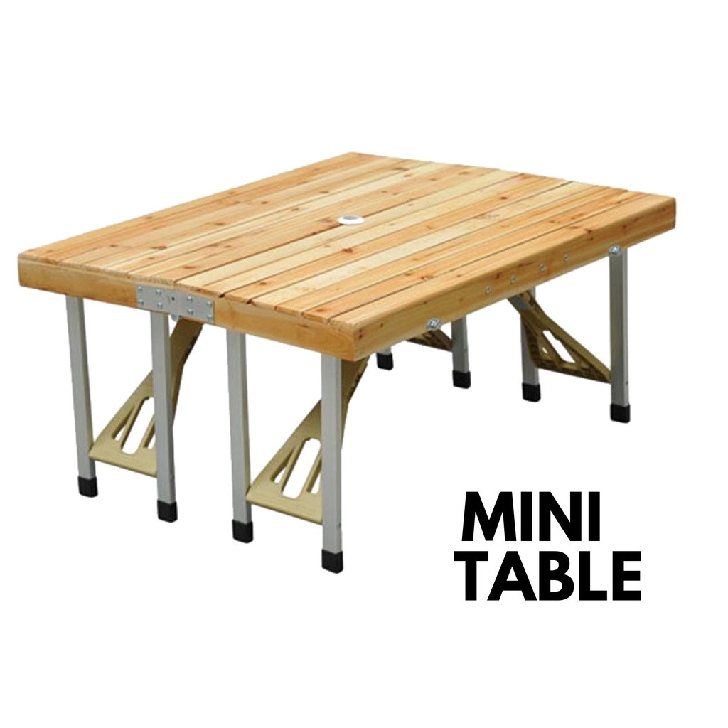 [ READY STOCK ] Wooden Picnic Table Foldable Meja Lipat Kayu With 4 ...