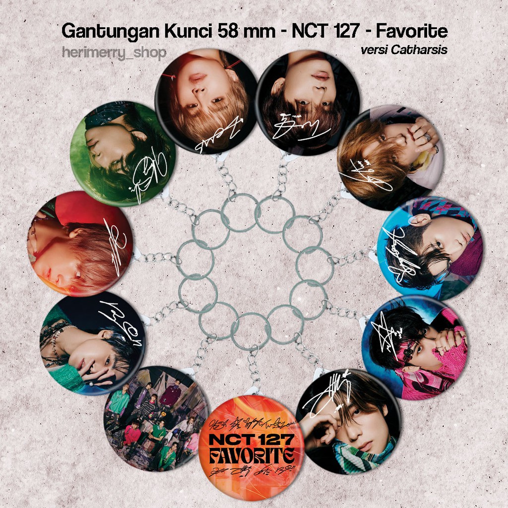 GANTUNGAN Nct 127 Keychain Favorite Catharsis version Merchandise Kpop ...