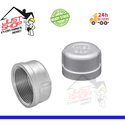 Stainless Steel (S/Steel) SUS 304 Pipe Round Cap / Penutup Pipe 15mm ...