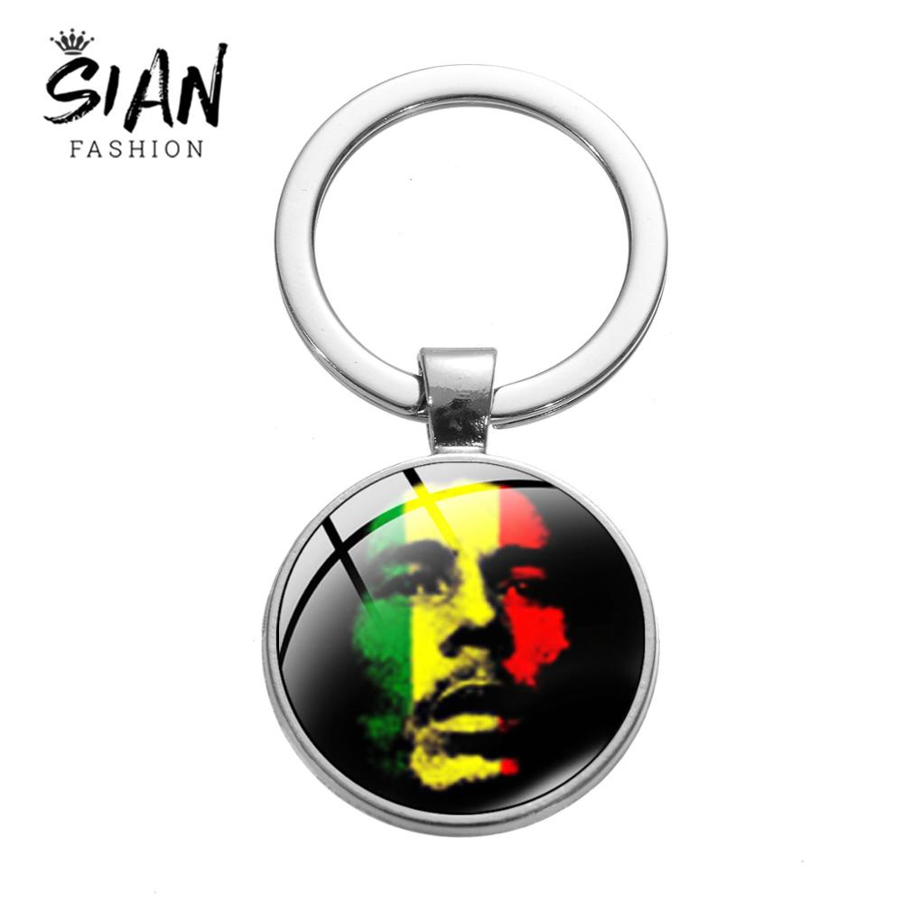 SIAN Steampunk Super Star Bob Marley Keychain Reggae Music Singer Photo ...