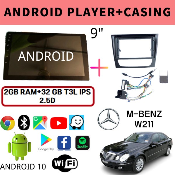 Mercedes Benz E-Class W211 2001-2008(CANBUS) 9" Inch Android 10 Car ...