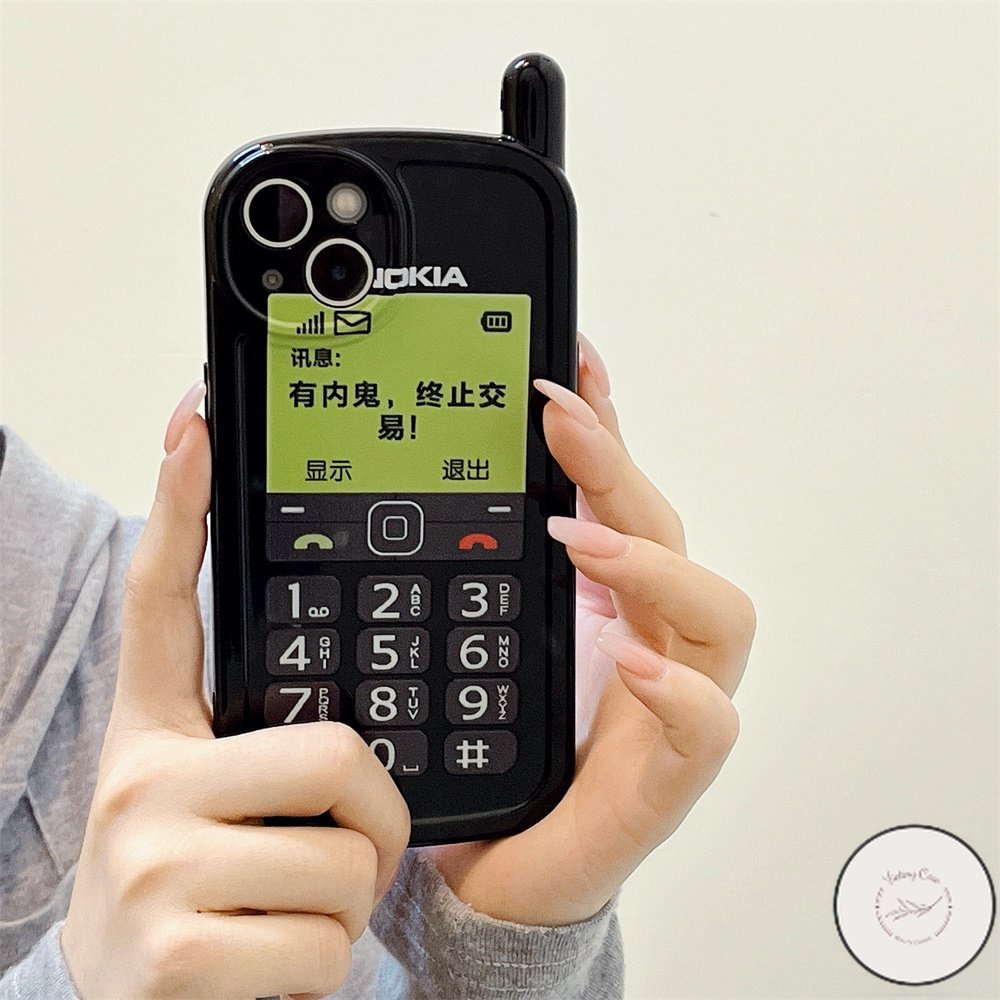 VC Retro Black Nokia 3D Telephone Model Phone Case for iPhone 11 13 12 ...