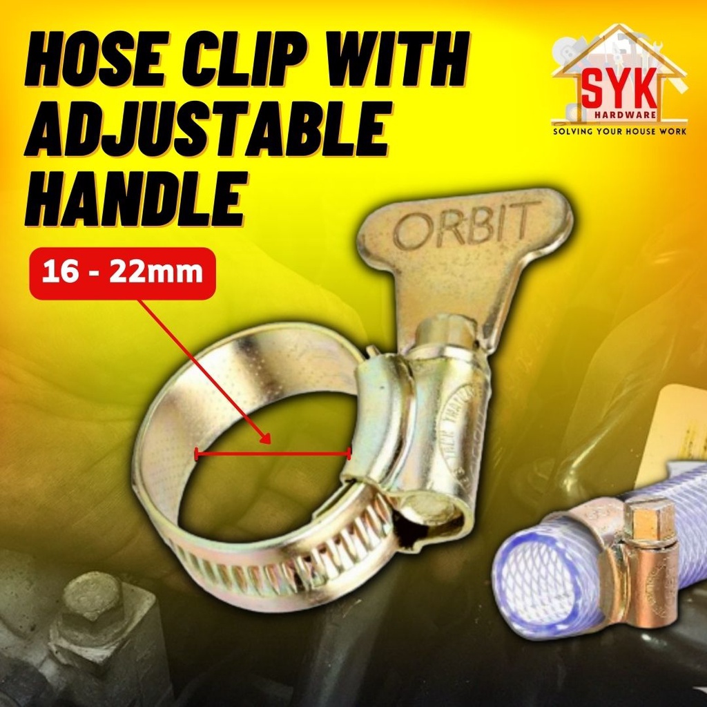 SYK Orbit Hose Clip Stainless Steel With Adjustable Handle (16mm - 22mm ...