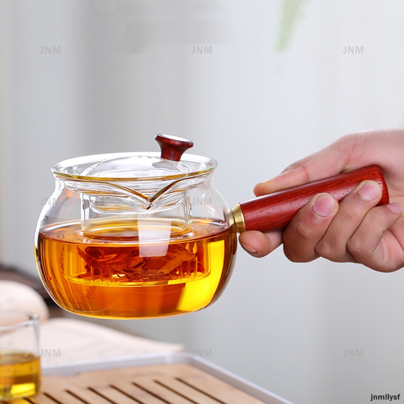 Wooden Handle Teapot Transparent Glass Teapot Heat Resistant Japanese ...