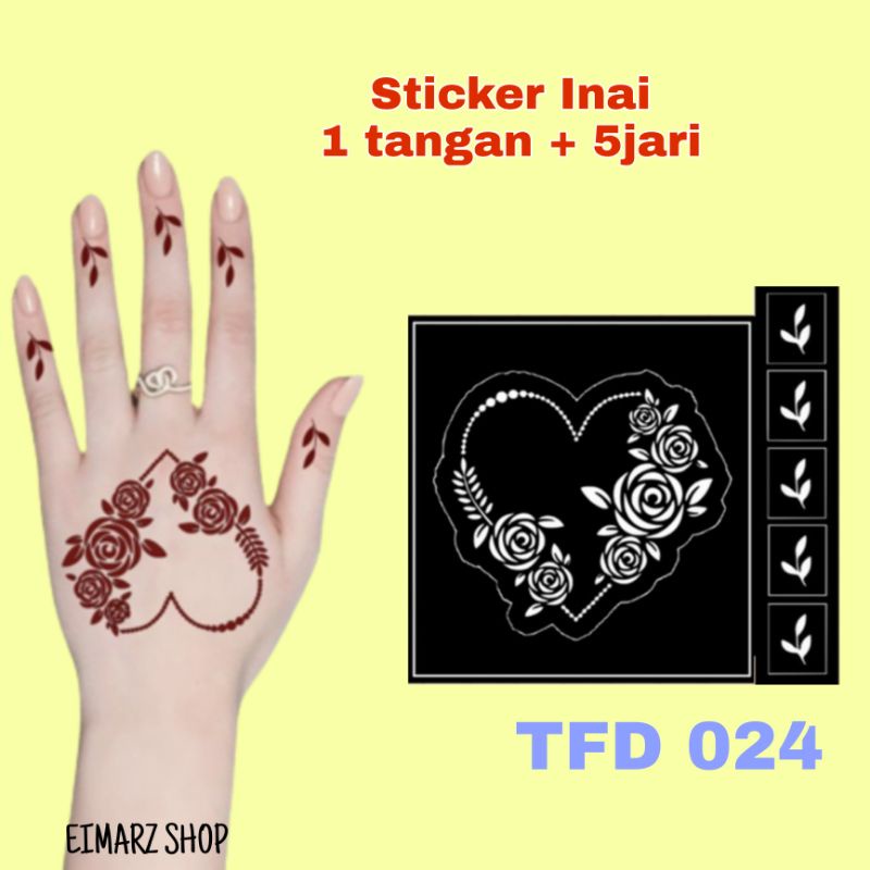 Sticker Inai Jari Celup Pelbagai Corak Cantik (5jari/pcs) | Shopee Malaysia