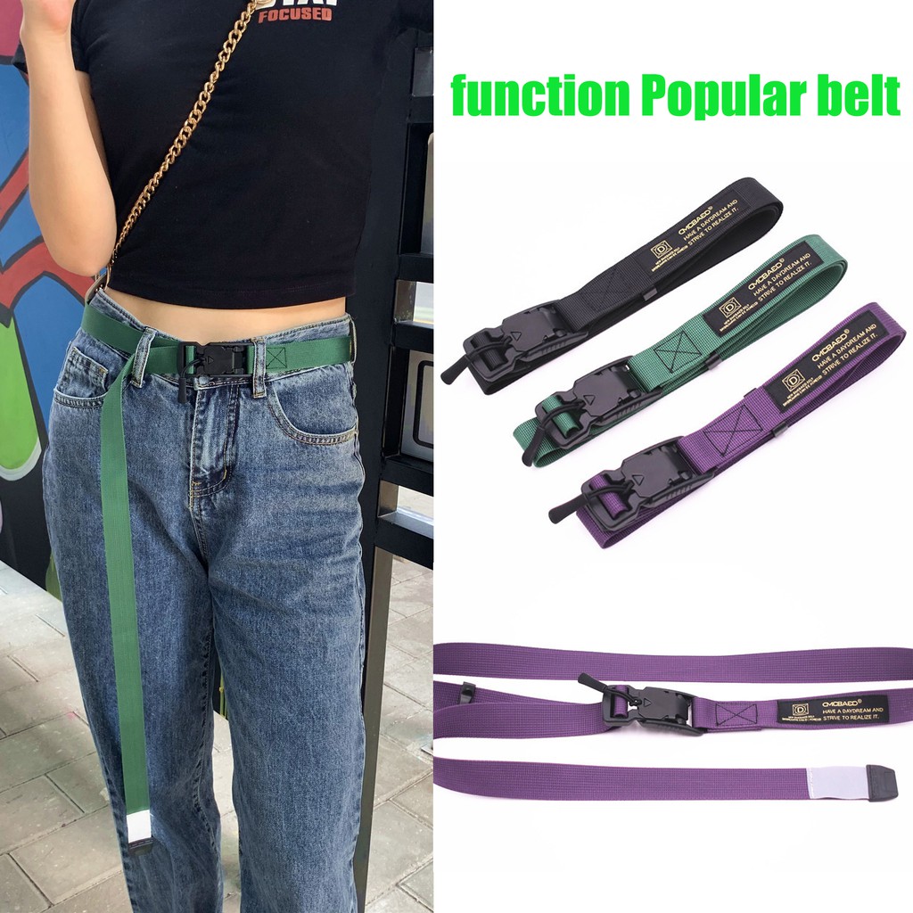 Men Women 2.5cm Canvas Belt Black Red Blue Green Color Casual Belt ...