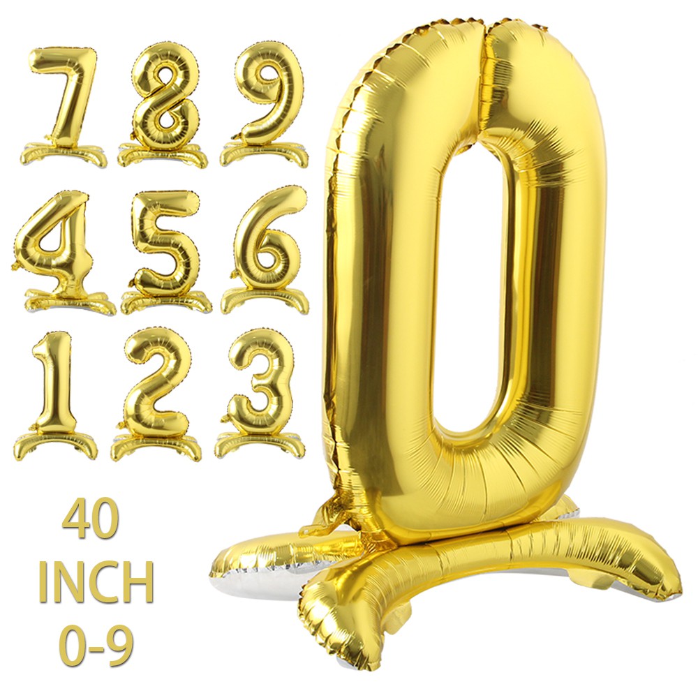 40 Inch Standing Gold Number Balloon Party Festival Decorations ...