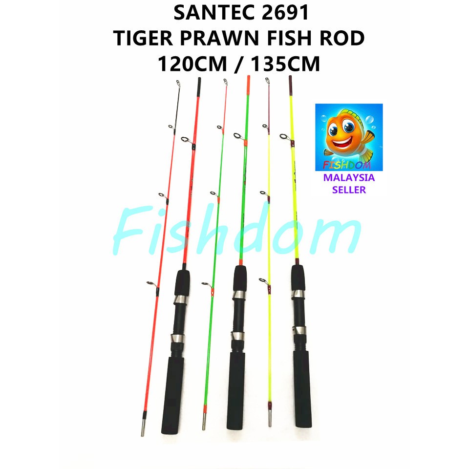 FISHDOM SUPERWORTH!!! SANTEC 2691 TIGER PRAWN FISH ROD 120CM / 135CM ...