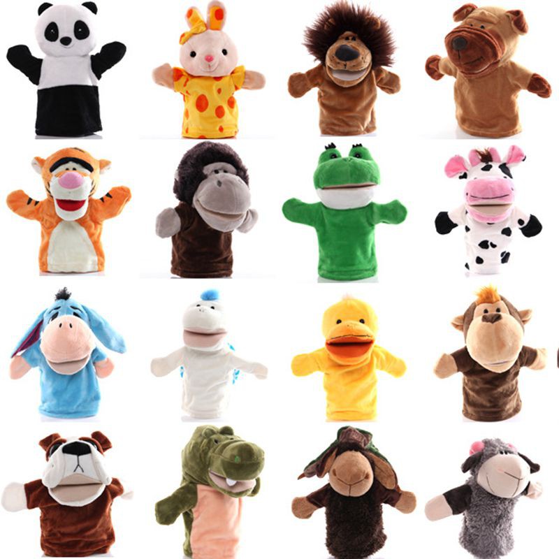 Hychumey 25cm Animal Hand Puppet Cartoon Plush Toys Educational Pretend ...