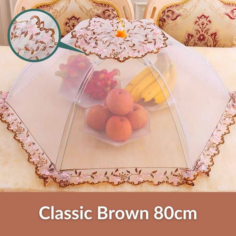 Foldable Food Cover Tudung Saji Umbrella Design Breathable Mesh Lace ...