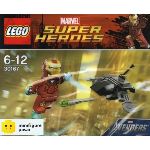 sh0015 Lego Marvel Super Heroes The Avengers 30167 - Iron Man Mark 6 Armor vs. Fighting Drone ...