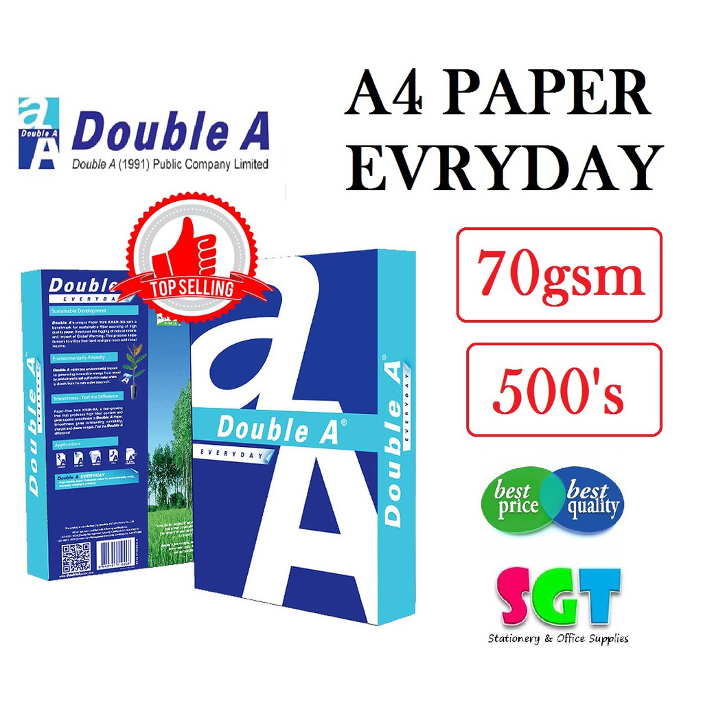 DOUBLE A A4 Paper 70gsm 500's | Shopee Malaysia