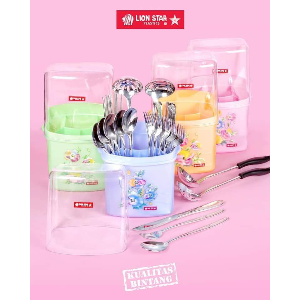(GSF) LION STAR ADORA TS-33 Cutlery Keeper Plastic Spoon Holder / Bekas ...